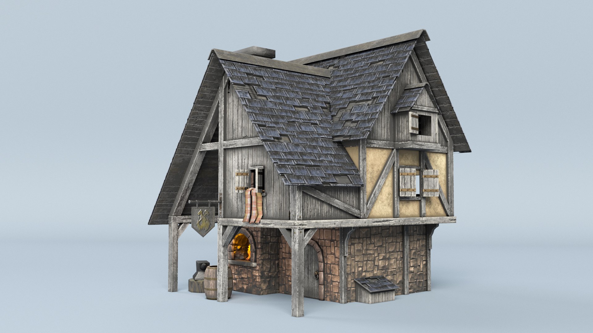 3D Medieval Blacksmith Forge - TurboSquid 1504046