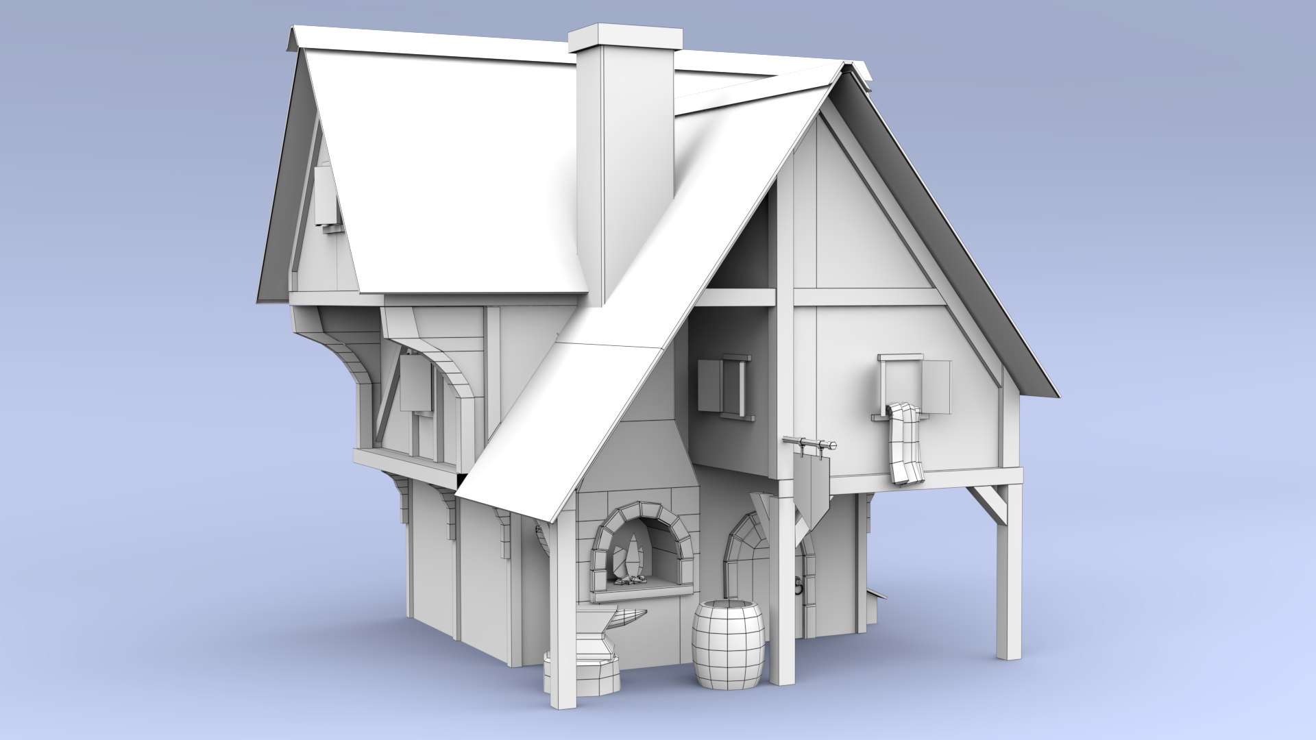 3D Medieval Blacksmith Forge - TurboSquid 1504046