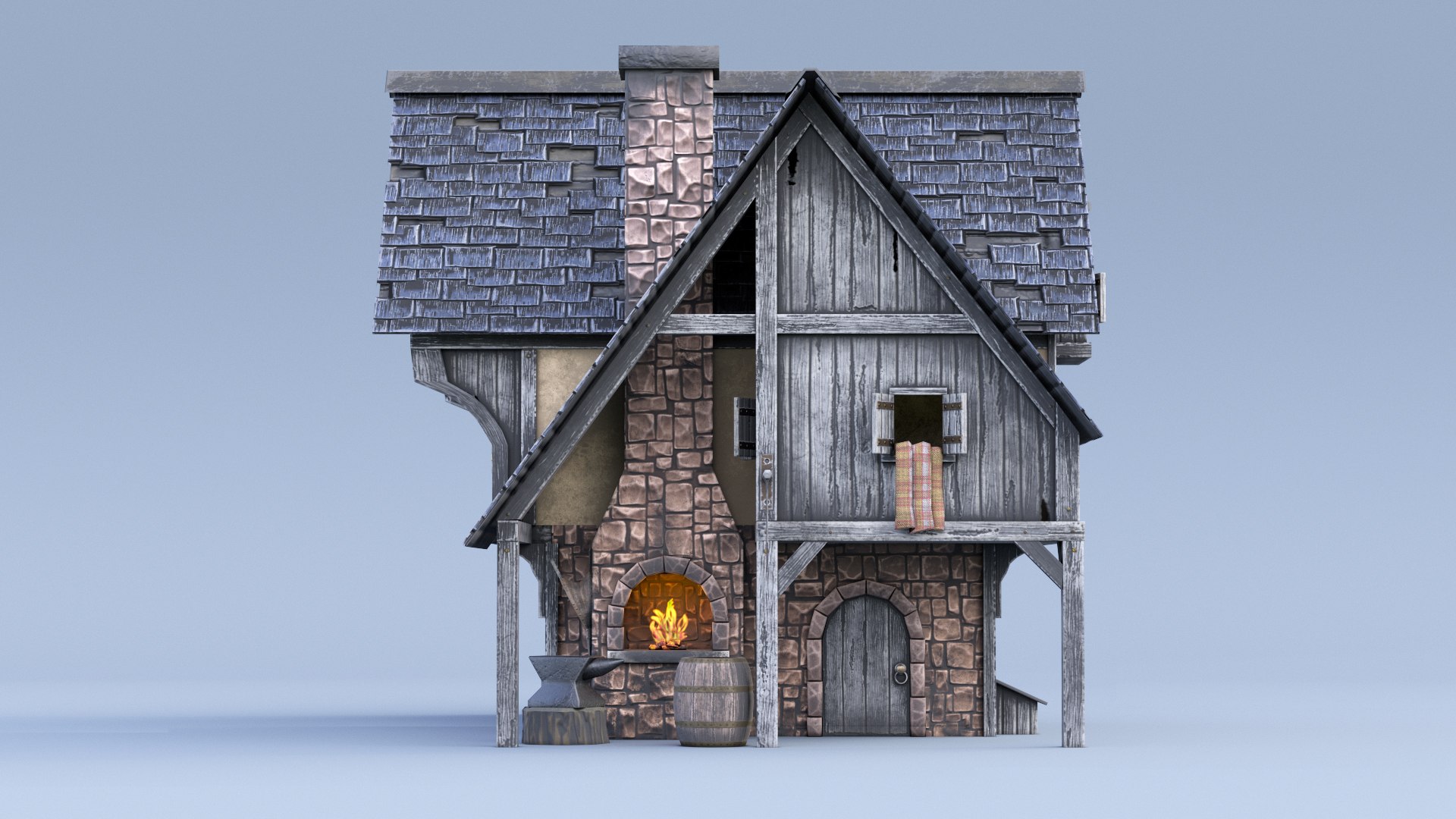 3D Medieval Blacksmith Forge - TurboSquid 1504046