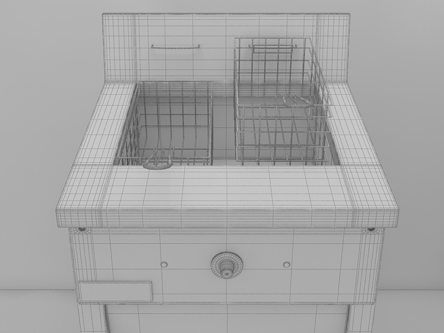 3d Fryer Restaurants Model