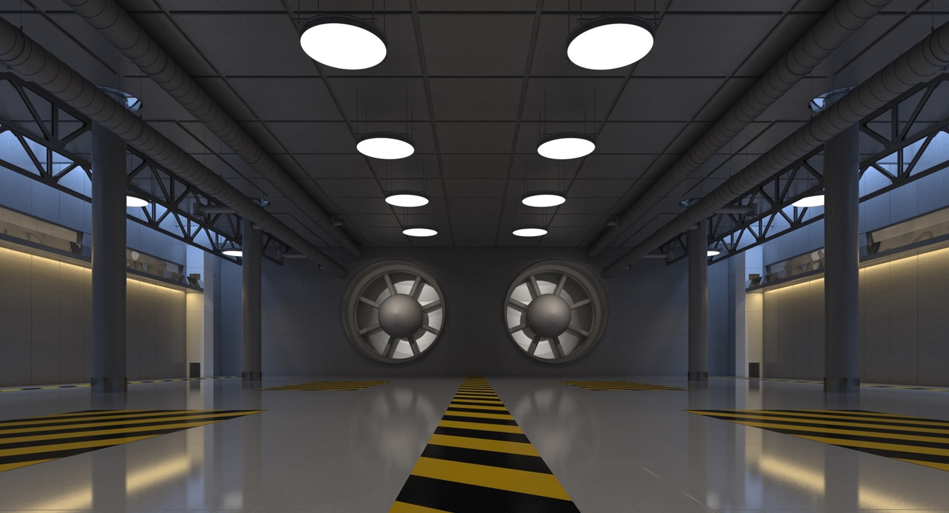 Sci-fi Hallway 3d Obj