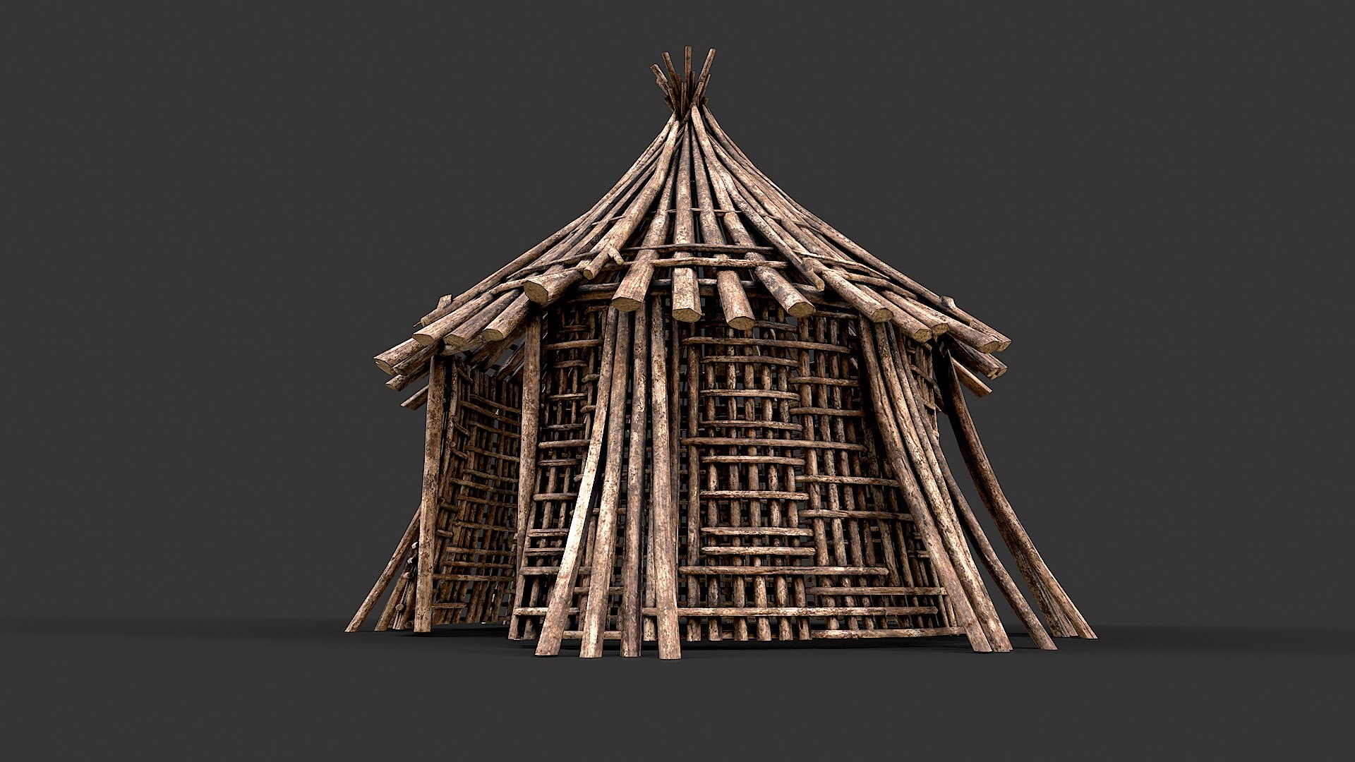 Primitive Wood Stick Jungle Shelter 3 3D Model - TurboSquid 2360107