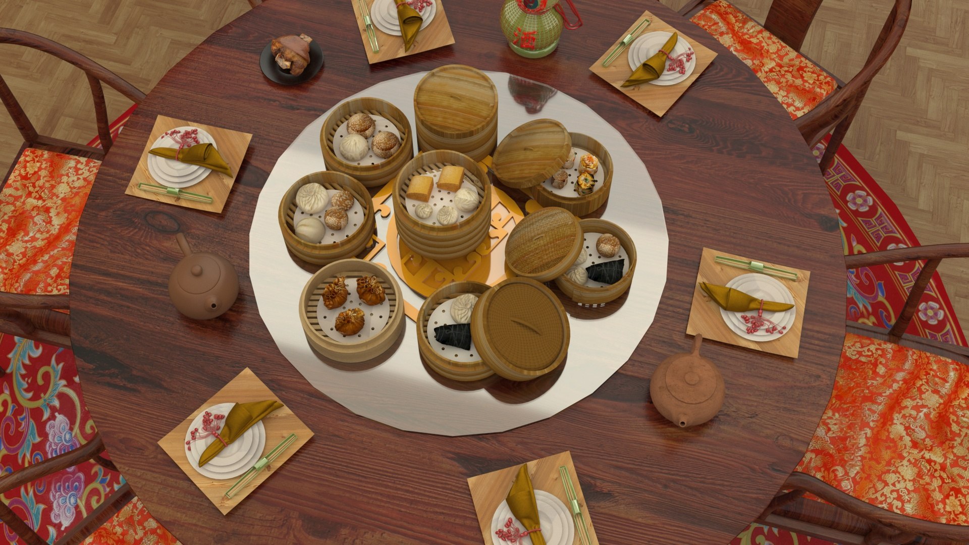 Chinese Dim Sum Table Model - TurboSquid 2246250