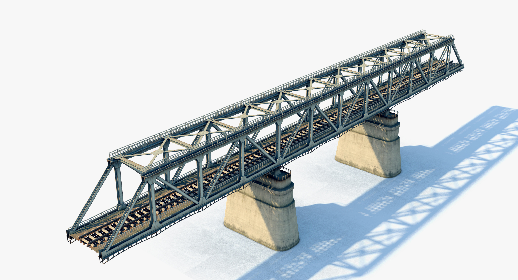 bridge railroad rail 3d model