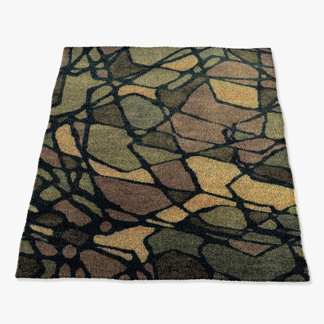 3d model rizzy home rugs multi-colored
