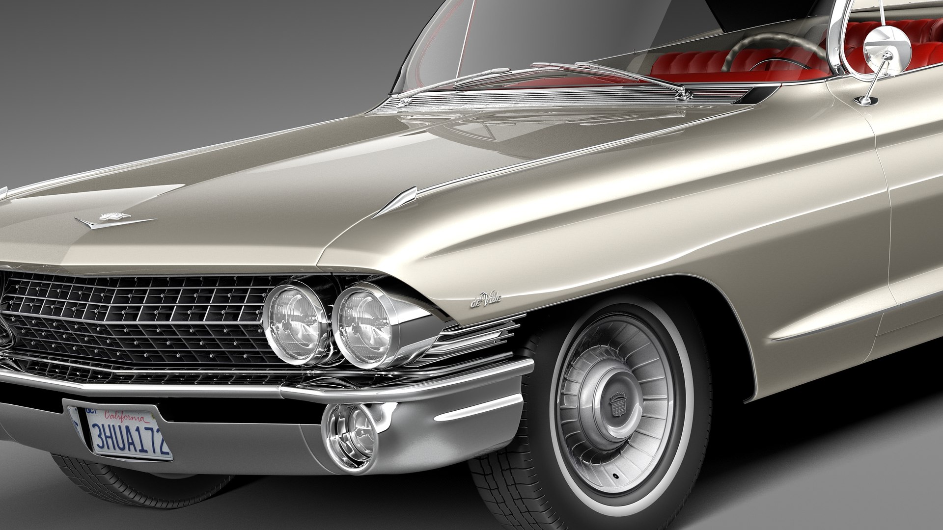 Classic Antique Luxury Convertible 3d Model
