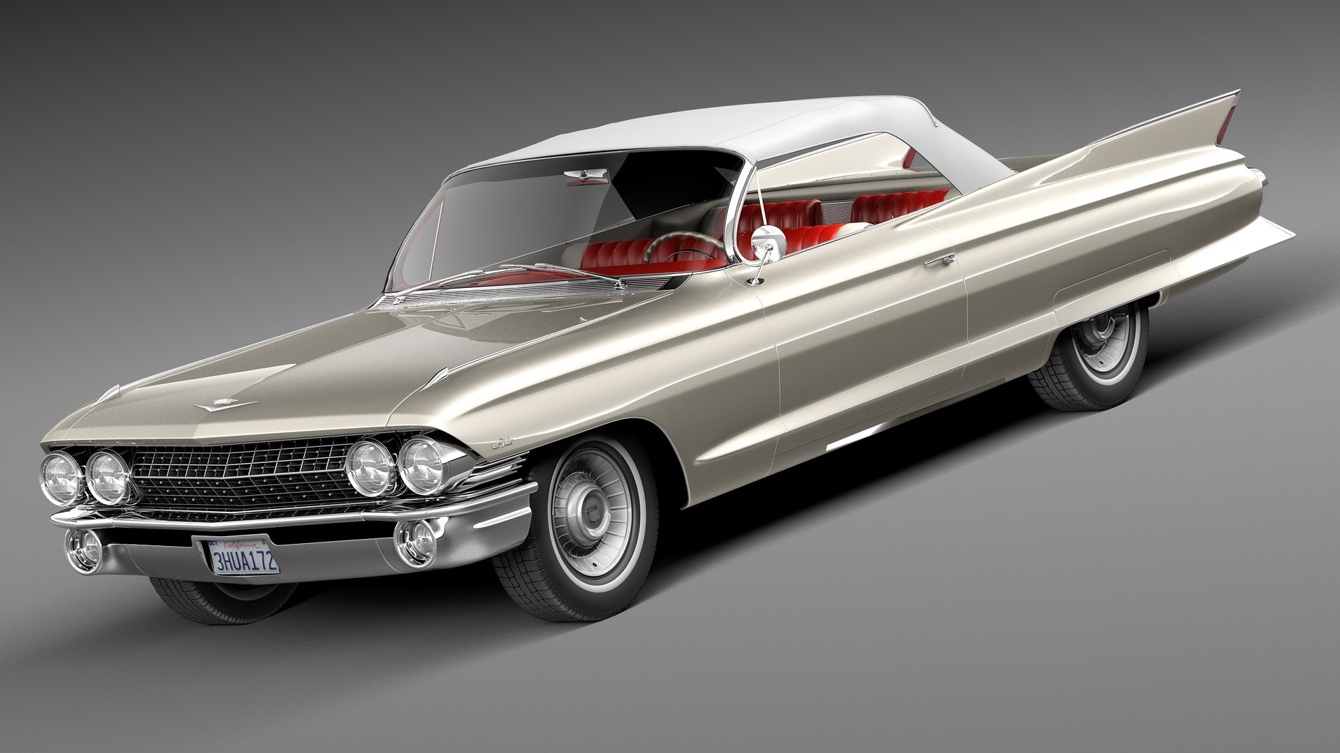 Classic Antique Luxury Convertible 3d Model