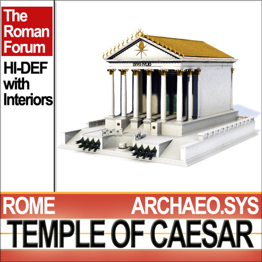 Reconstruction Temple Caesar Huelsen 3d 3ds
