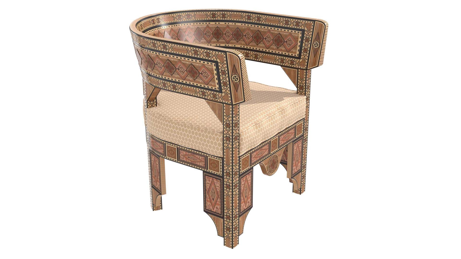 3D Arabic Style Chair Model - TurboSquid 1689122