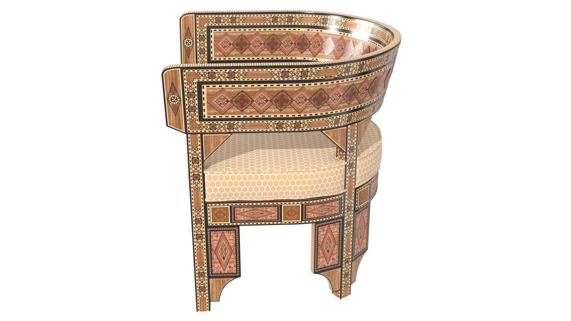 3D Arabic Style Chair Model - TurboSquid 1689122