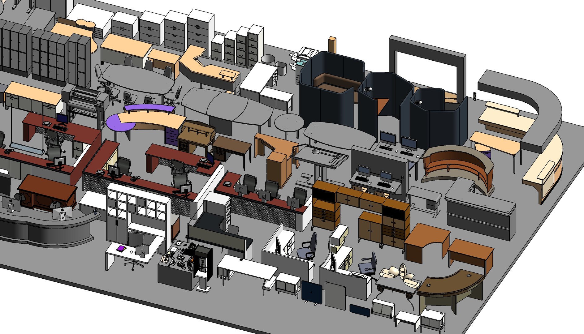 3D Office Interior Revit Family - TurboSquid 2279063