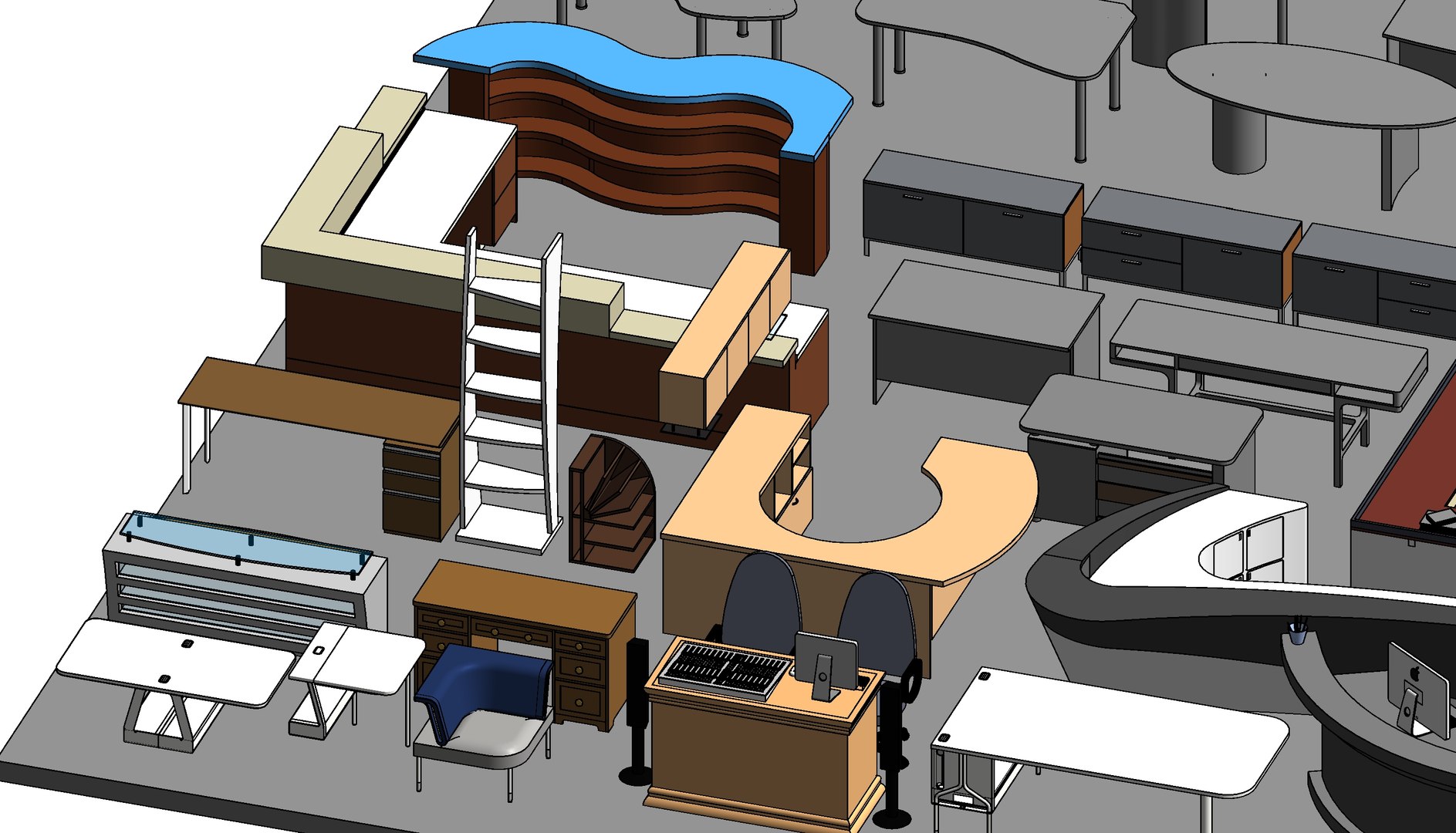 3D Office Interior Revit Family - TurboSquid 2279063