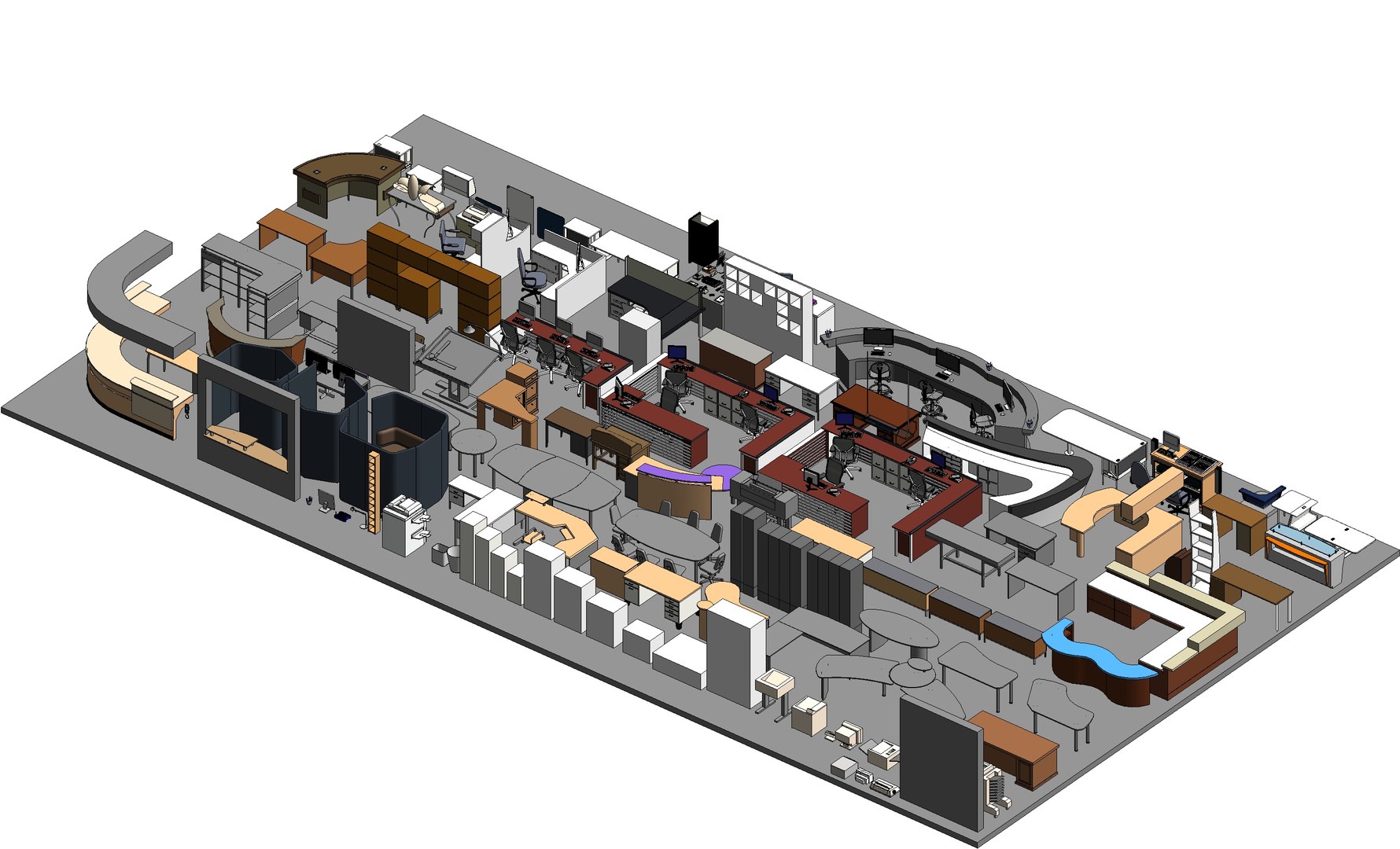 3D Office Interior Revit Family - TurboSquid 2279063