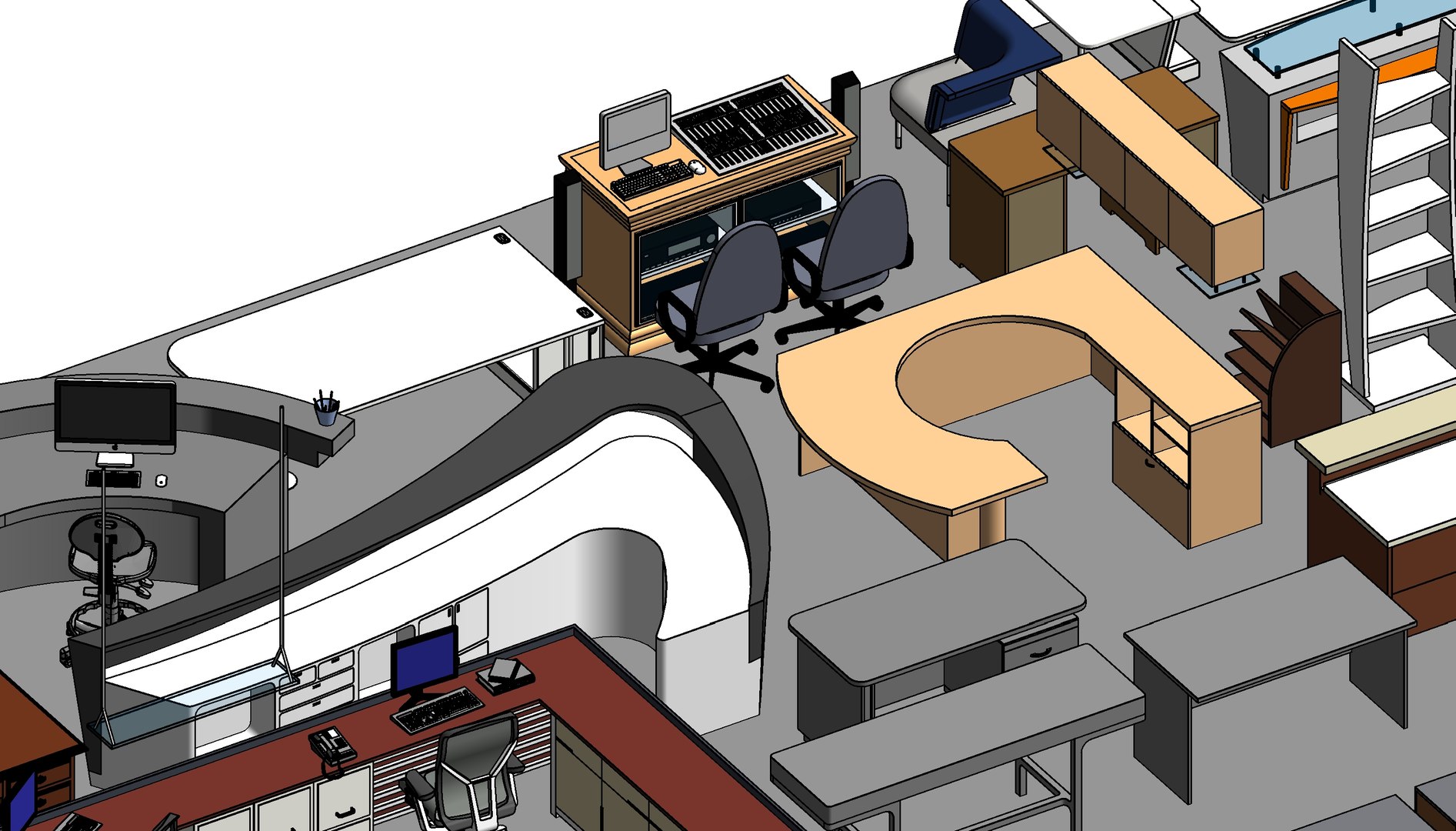 3D Office Interior Revit Family - TurboSquid 2279063