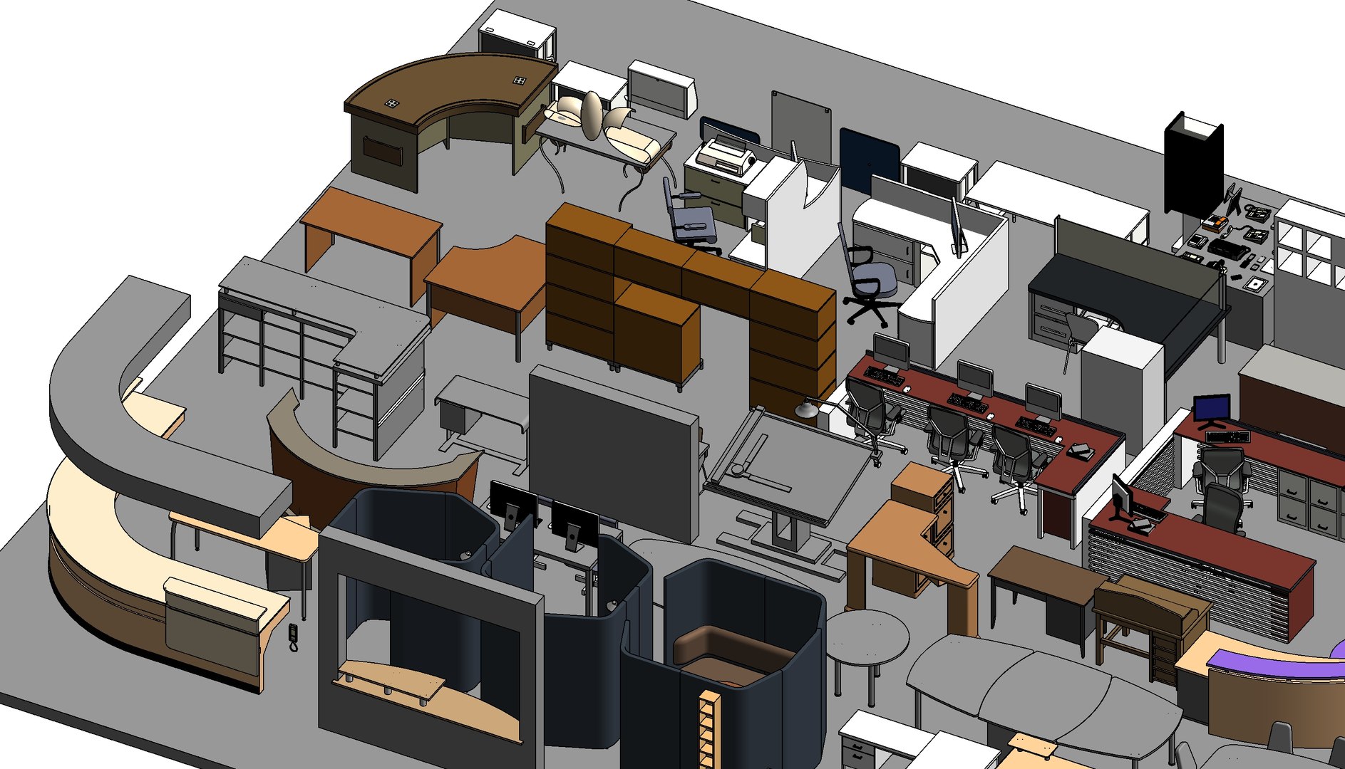3D Office Interior Revit Family - TurboSquid 2279063