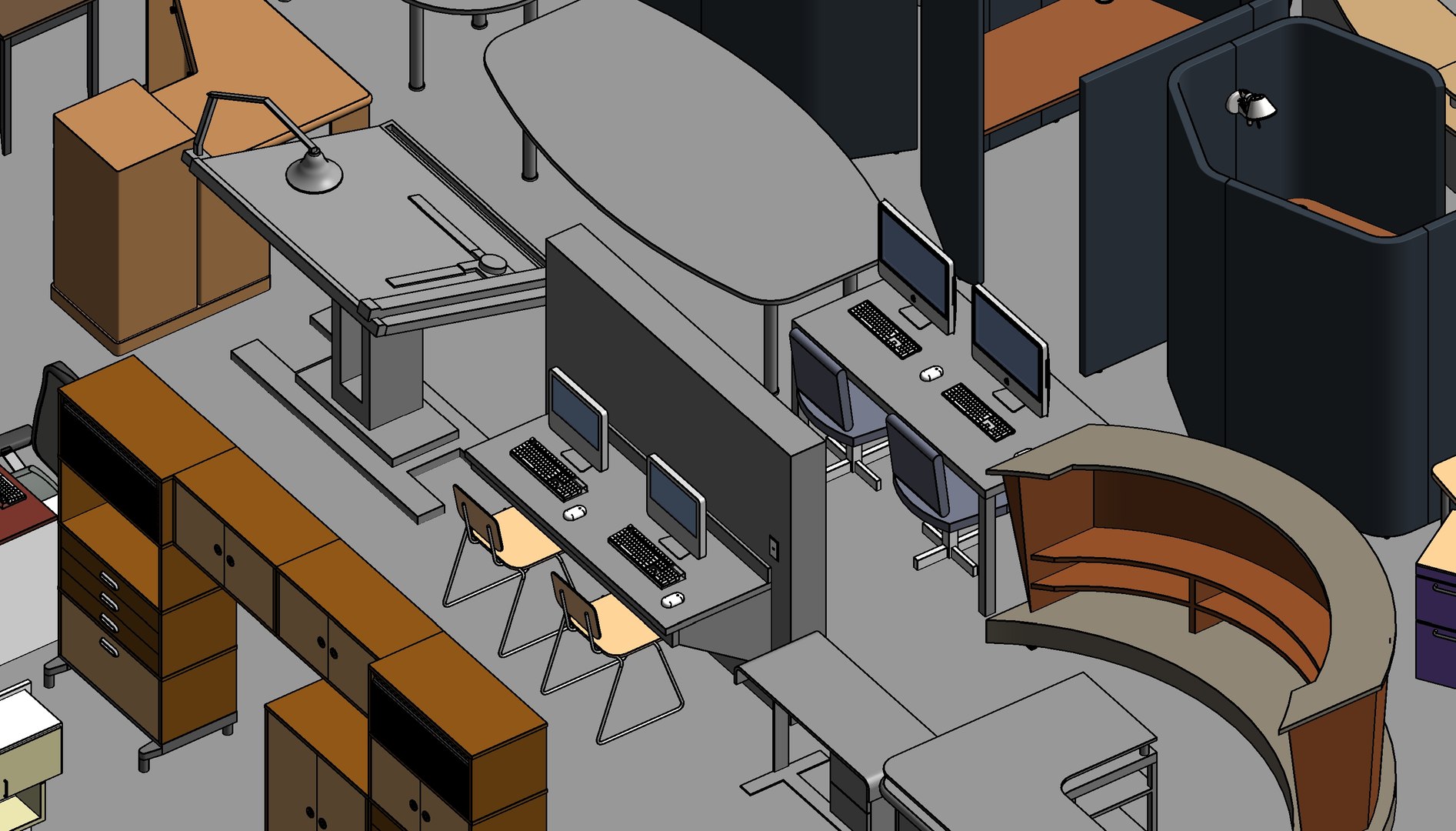 3D Office Interior Revit Family - TurboSquid 2279063