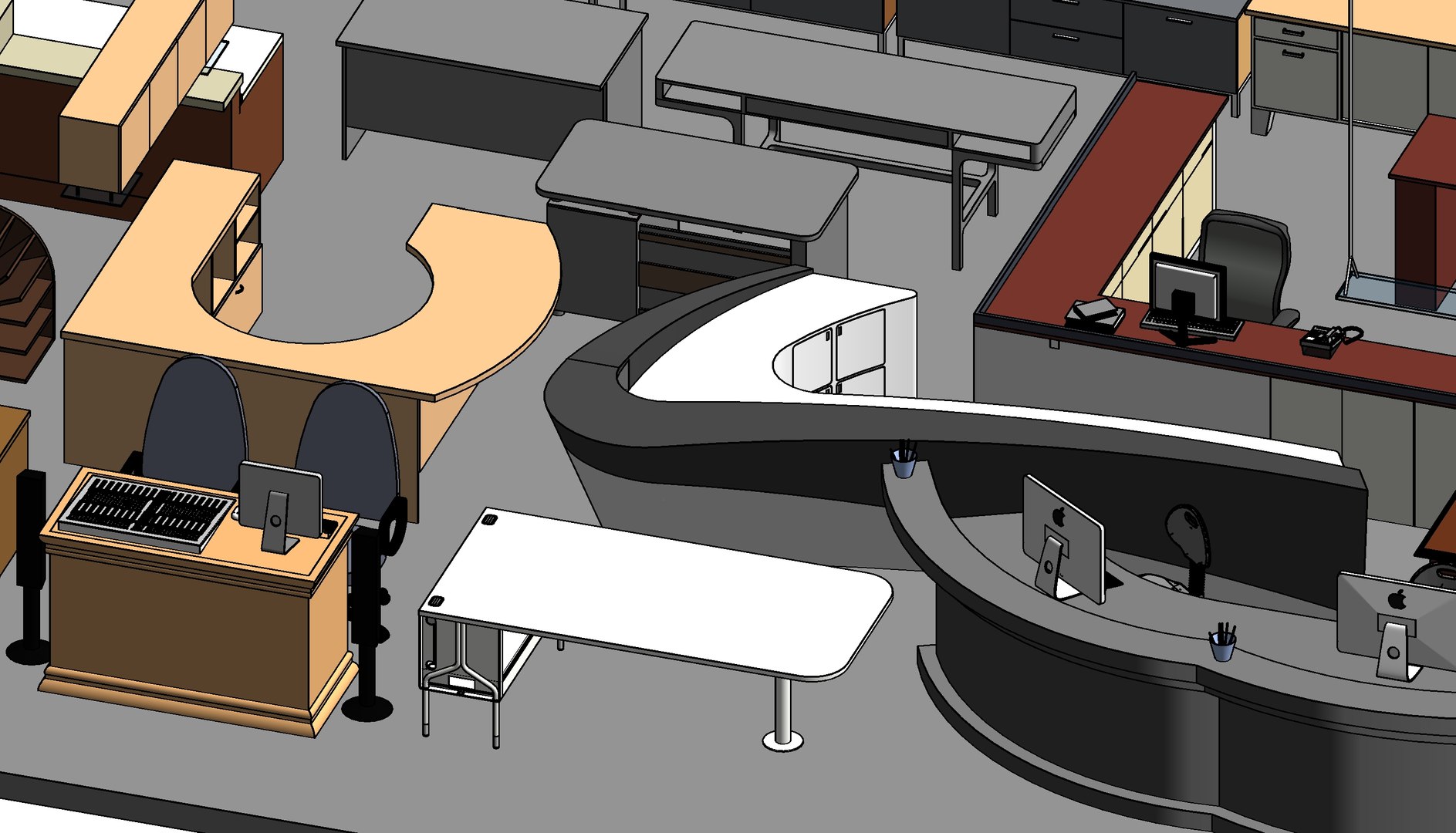 3D Office Interior Revit Family - TurboSquid 2279063