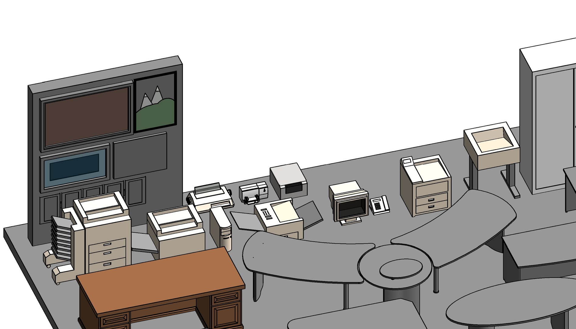 3D Office Interior Revit Family - TurboSquid 2279063