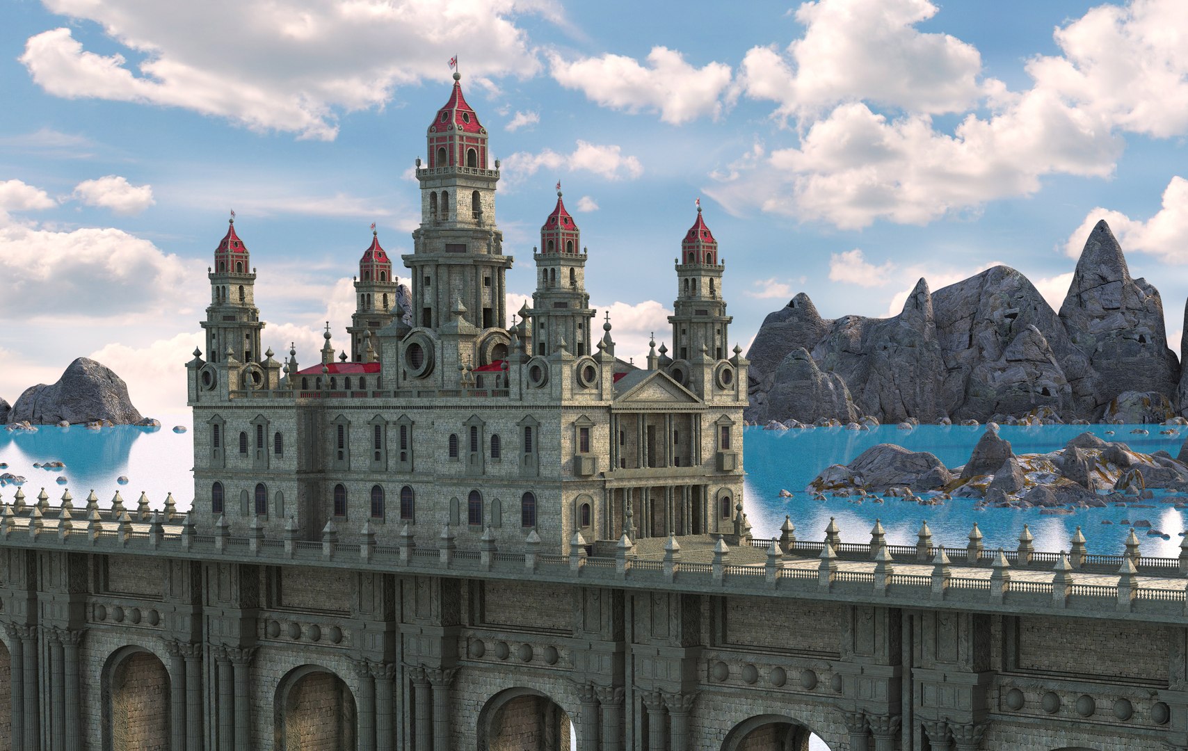 3D Castle Bridge Fantasy - TurboSquid 1423558
