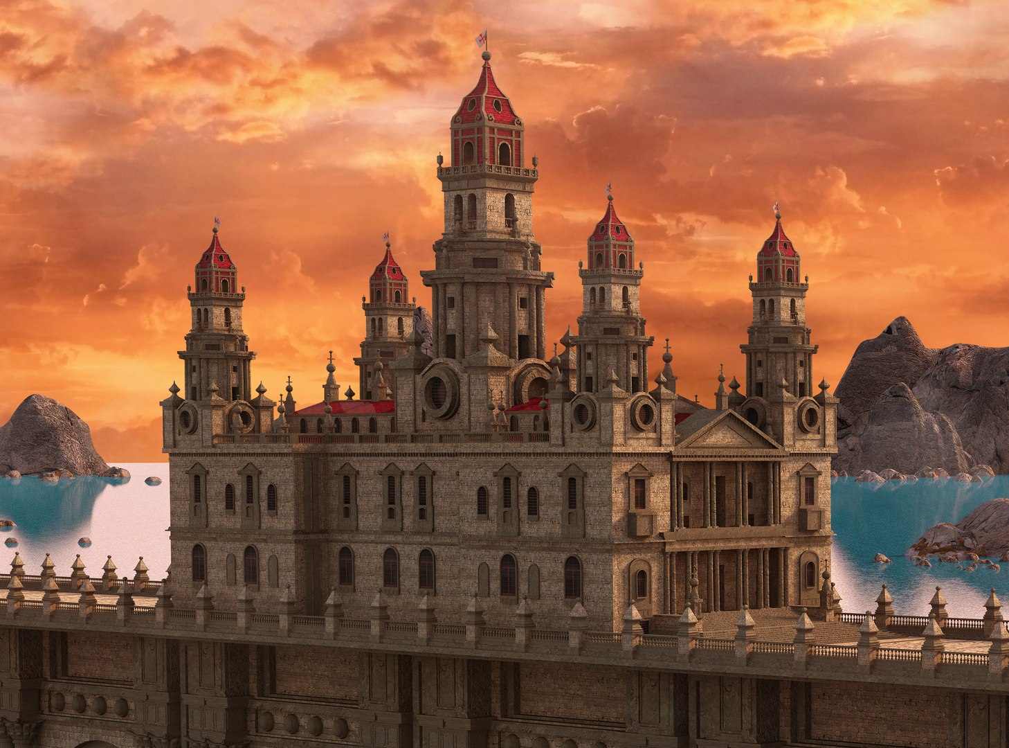3D Castle Bridge Fantasy - TurboSquid 1423558