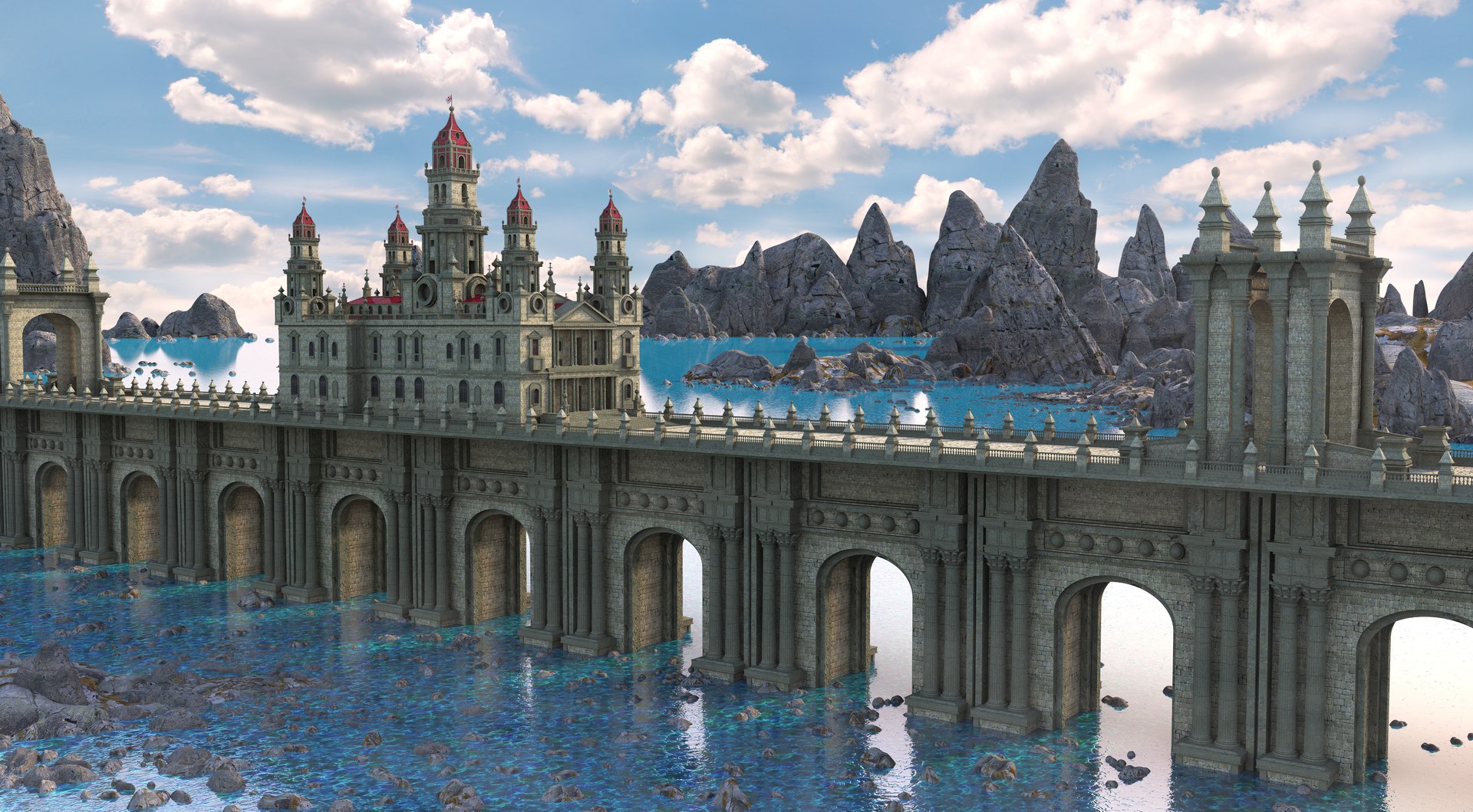 3D Castle Bridge Fantasy - TurboSquid 1423558