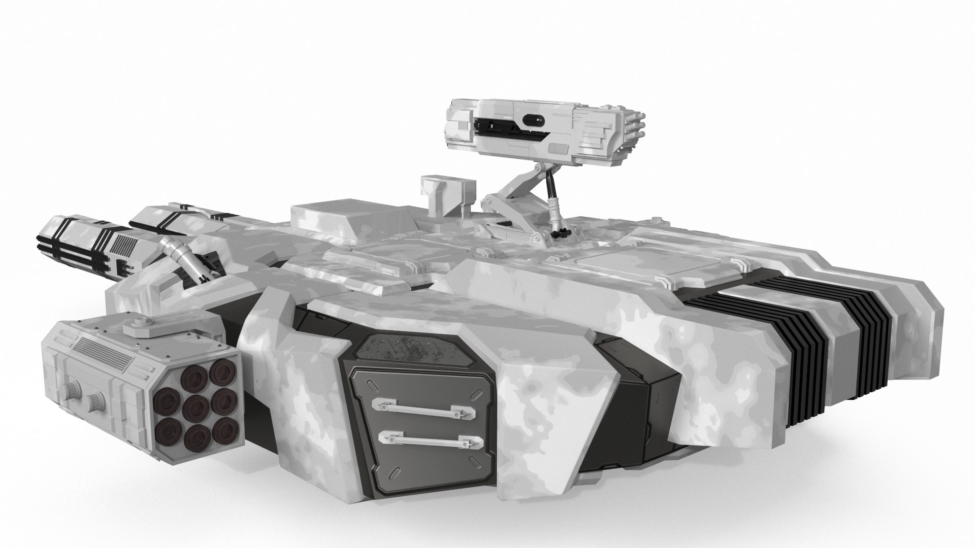 3D Sci Fi Heavy Turret Winter Khaki - TurboSquid 2277741