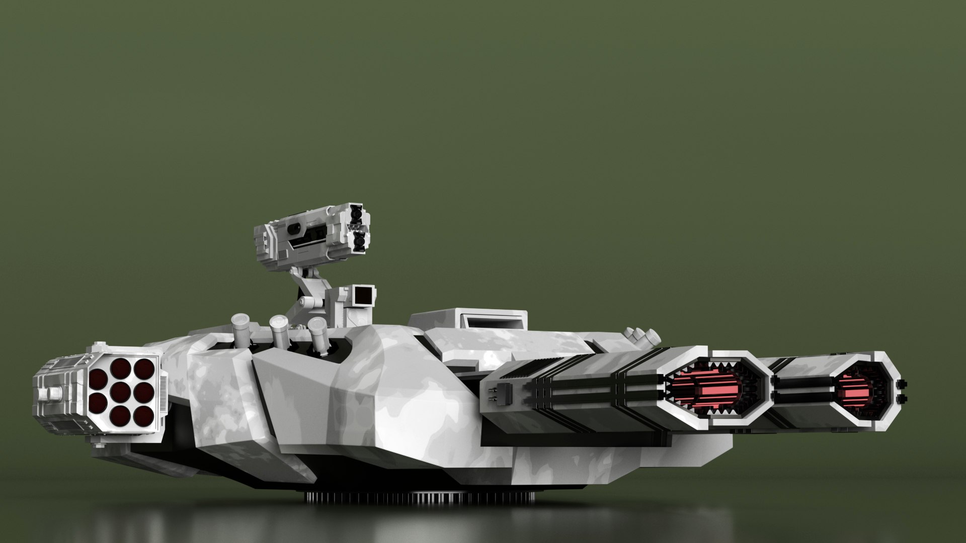 3D Sci Fi Heavy Turret Winter Khaki - TurboSquid 2277741