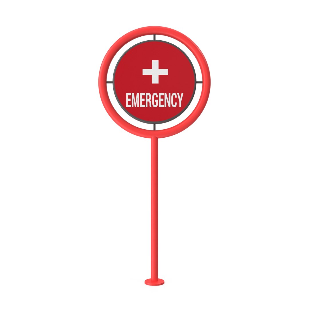 3D Double-Sided Metal Emergency Service Sign - TurboSquid 2293285