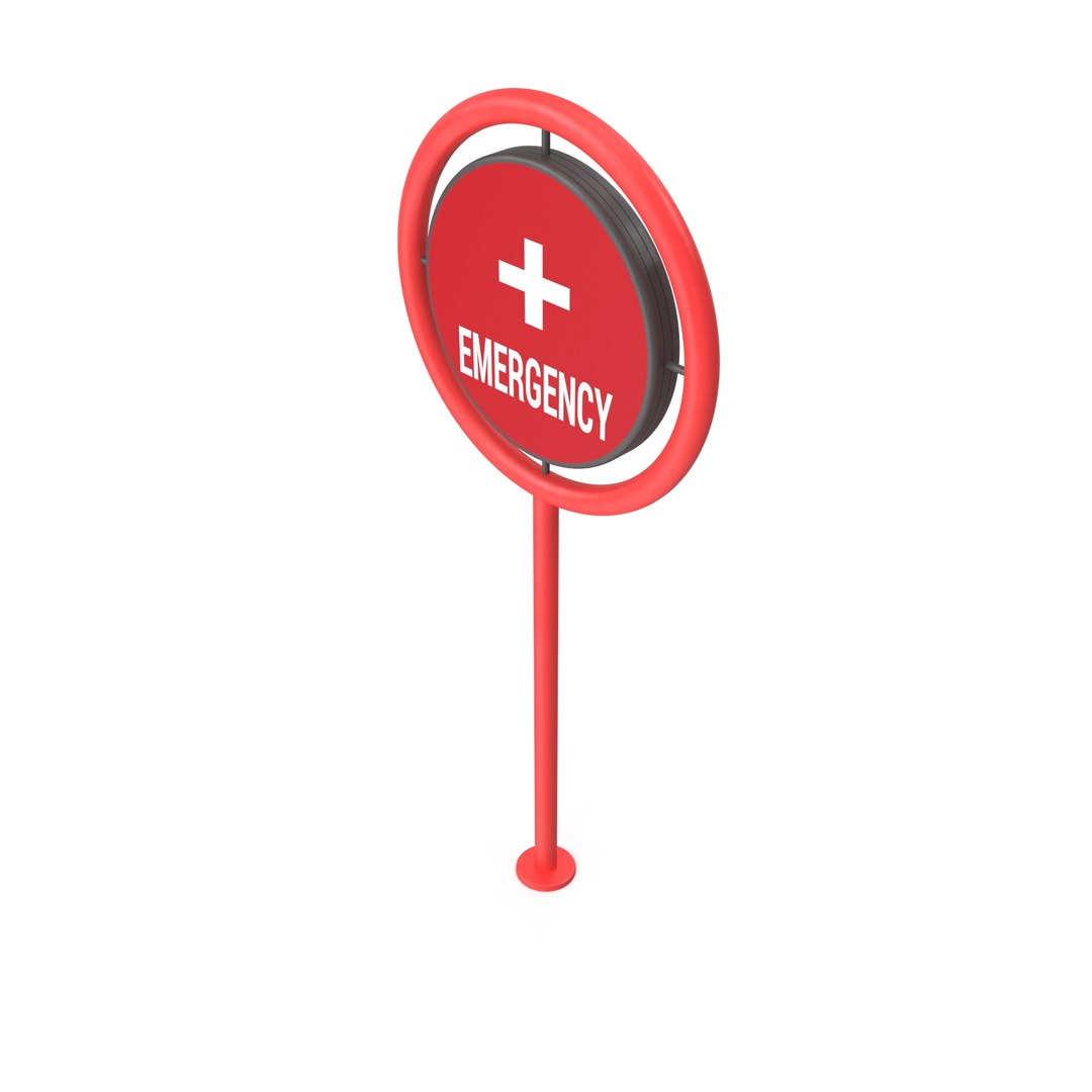3D Double-Sided Metal Emergency Service Sign - TurboSquid 2293285