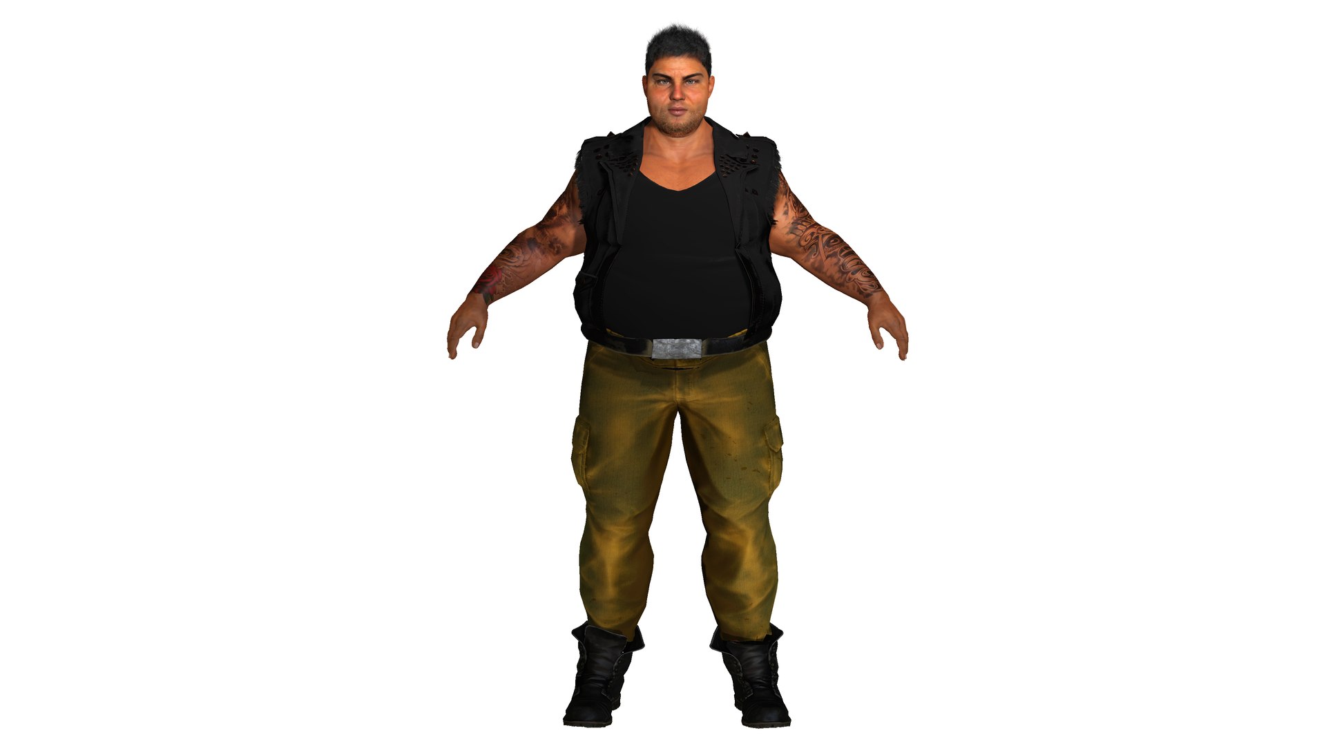 AAA 3D REALISTIC FAT MALE CHARACTER 01 - RIGGED GAME READY GTA Model ...