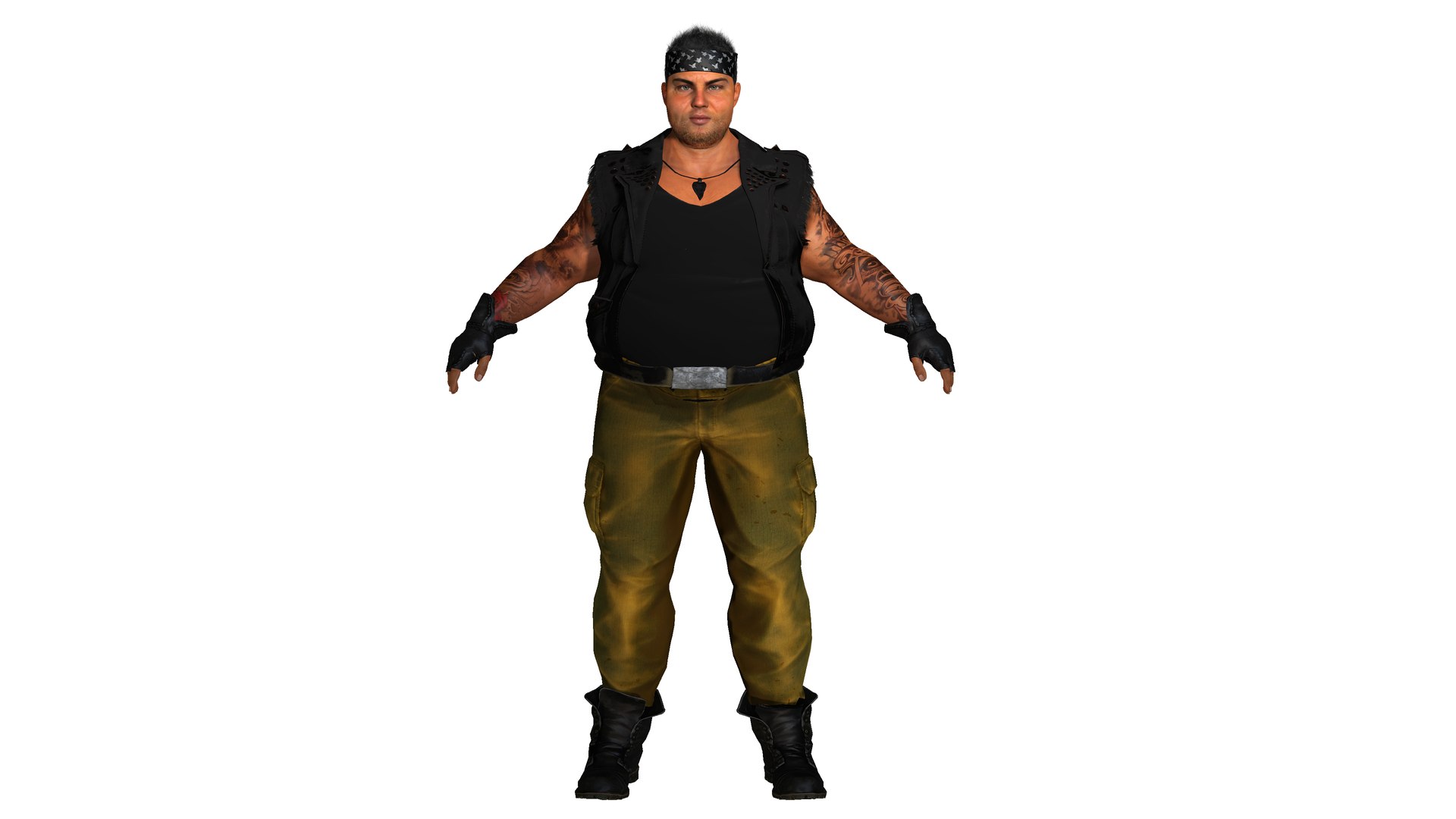 AAA 3D REALISTIC FAT MALE CHARACTER 01 - RIGGED GAME READY GTA Model ...