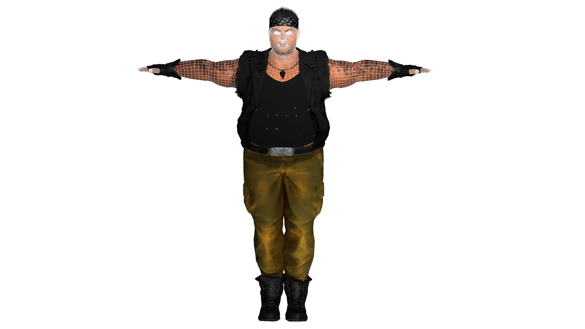 AAA 3D REALISTIC FAT MALE CHARACTER 01 - RIGGED GAME READY GTA Model ...