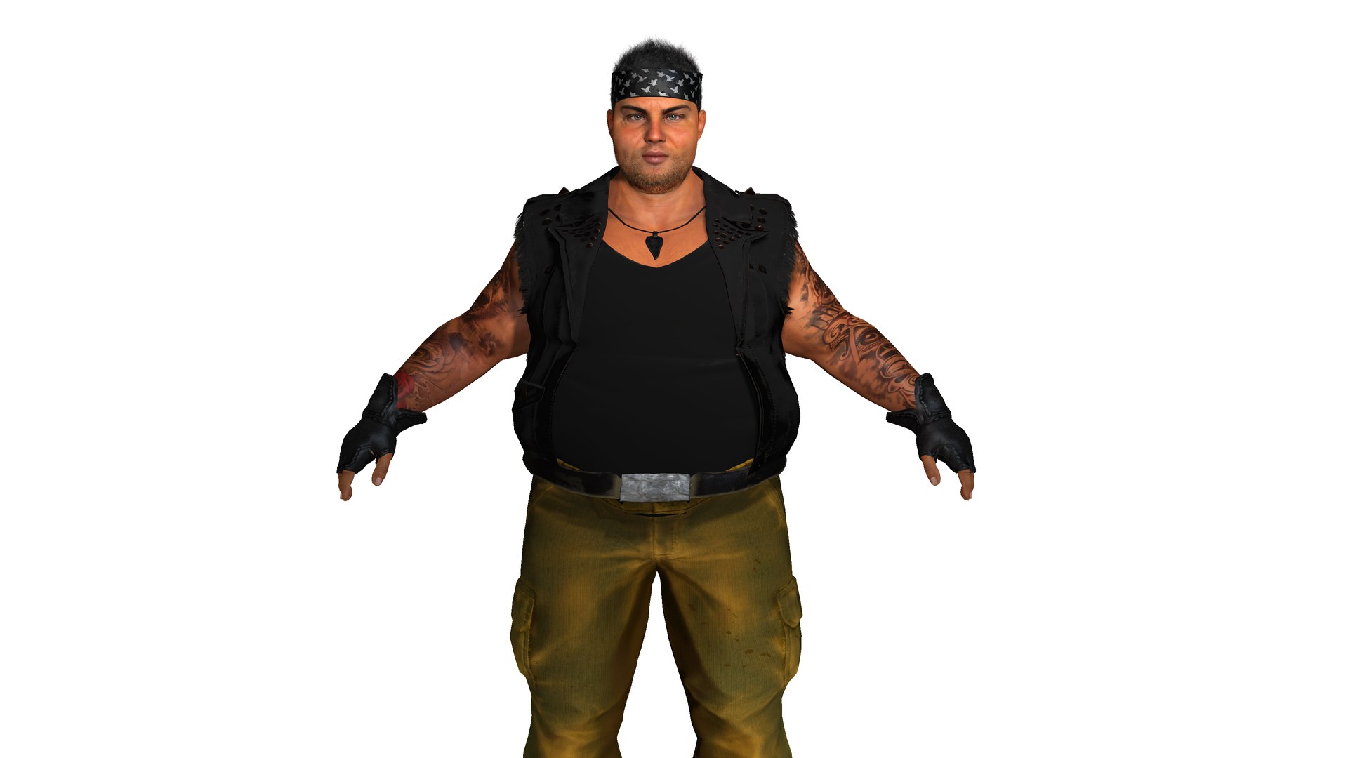 AAA 3D REALISTIC FAT MALE CHARACTER 01 - RIGGED GAME READY GTA Model ...