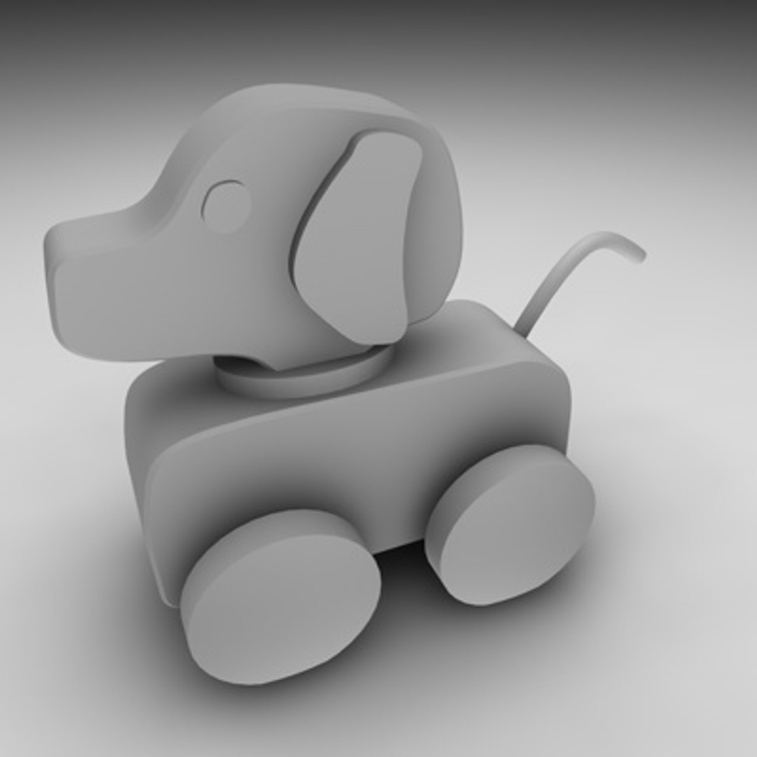 3d Model Wood Dog