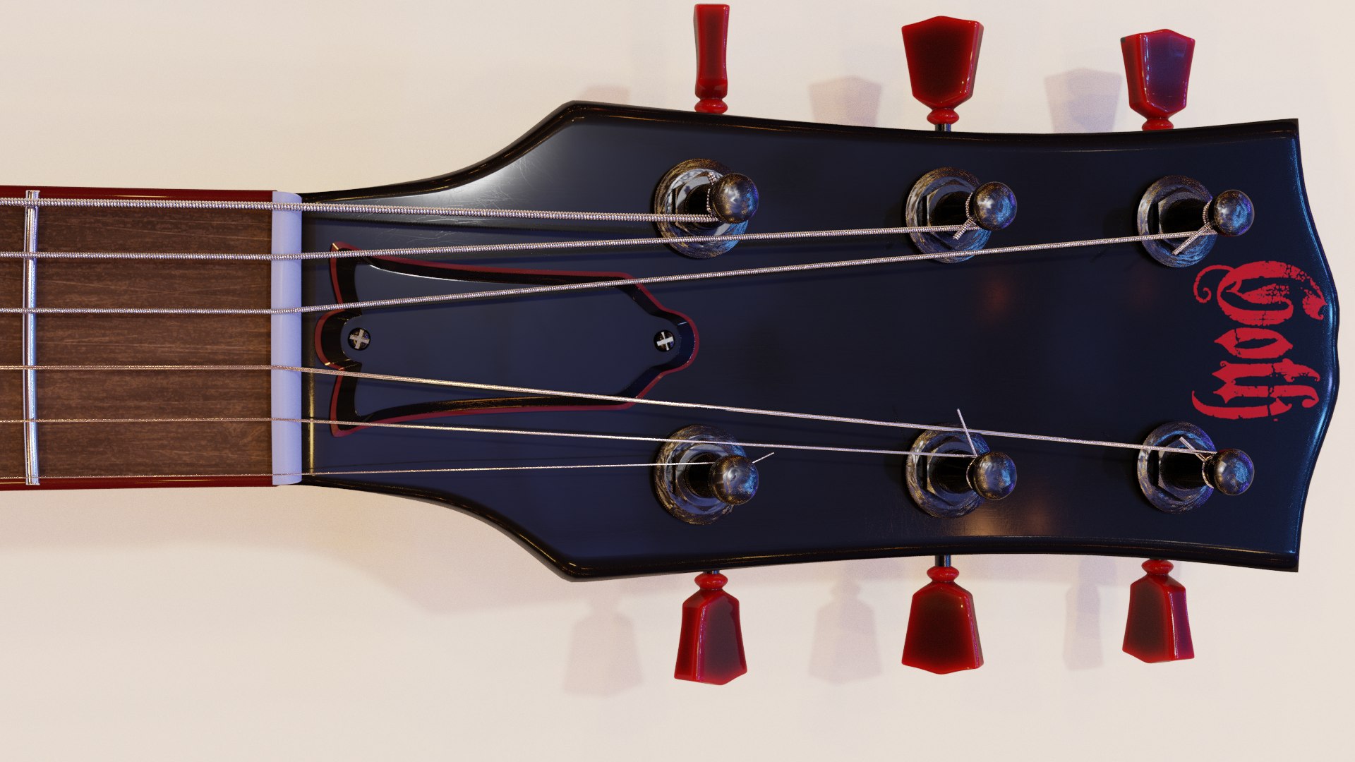 3D Goth Guitar - TurboSquid 1588032