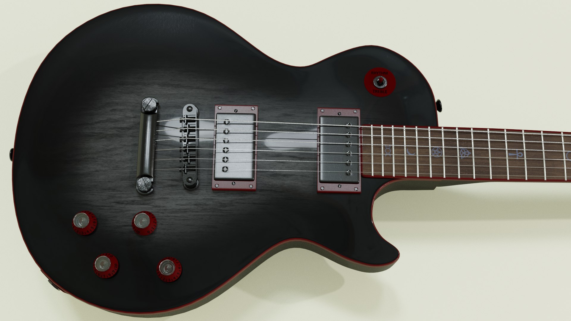 3D Goth Guitar - TurboSquid 1588032