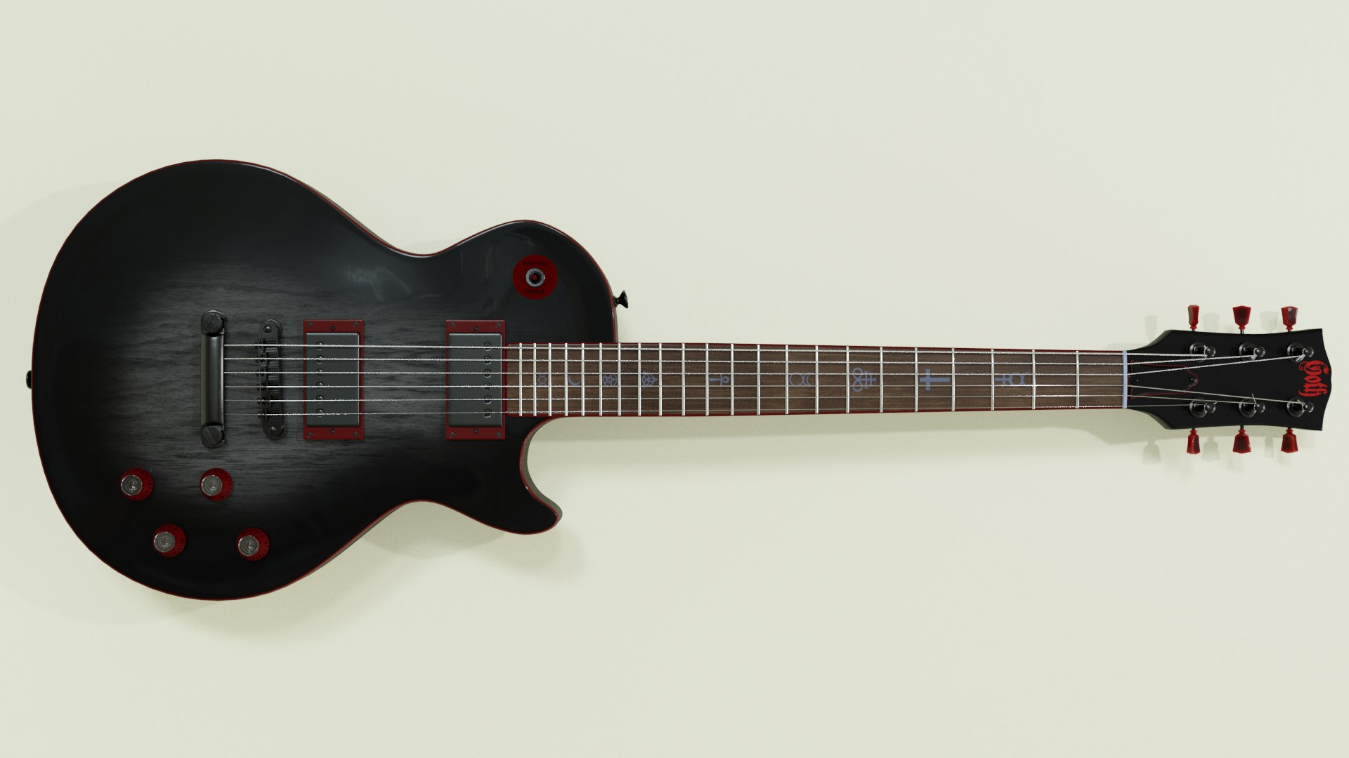 3D Goth Guitar - TurboSquid 1588032