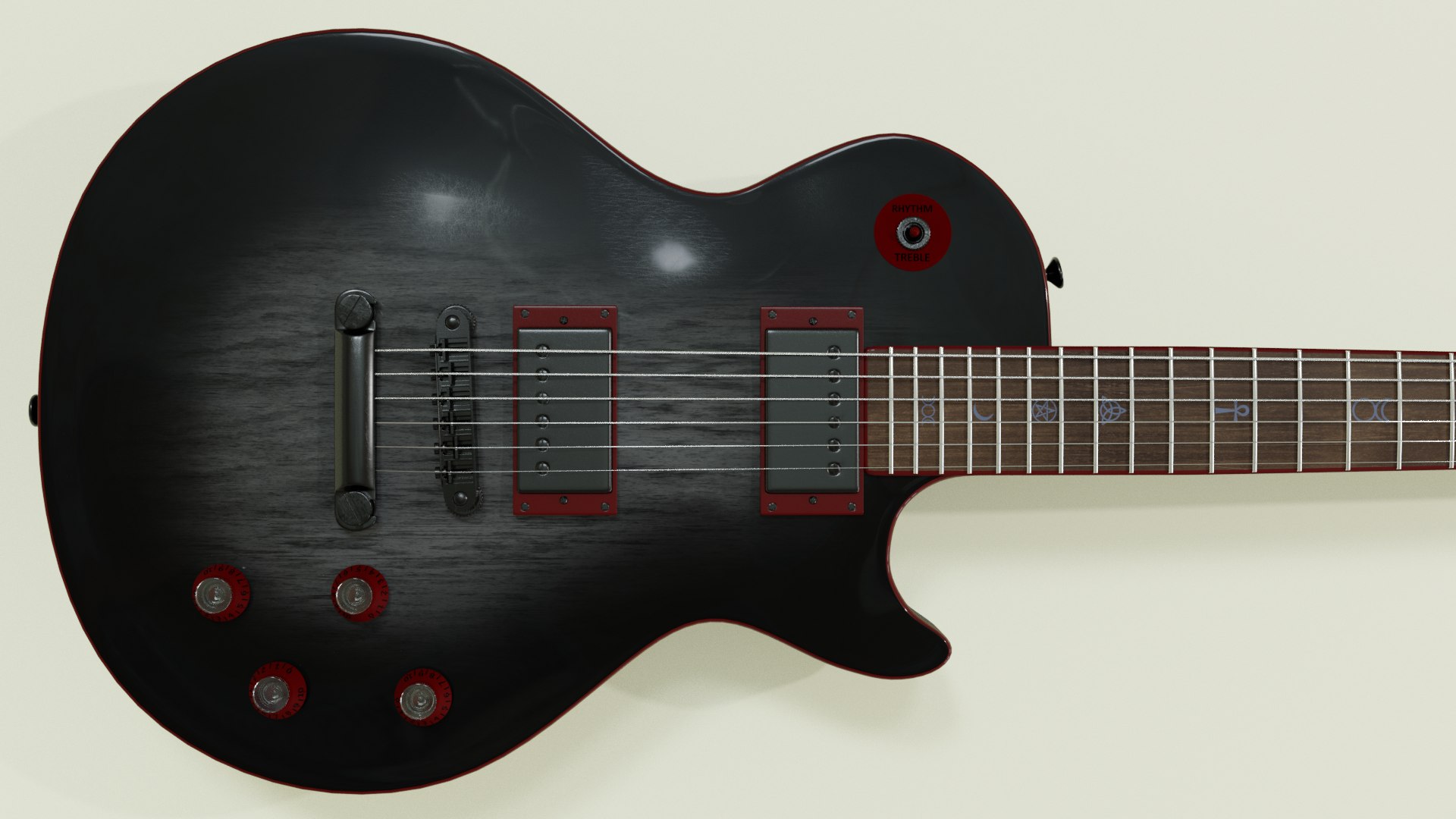 3D Goth Guitar - TurboSquid 1588032