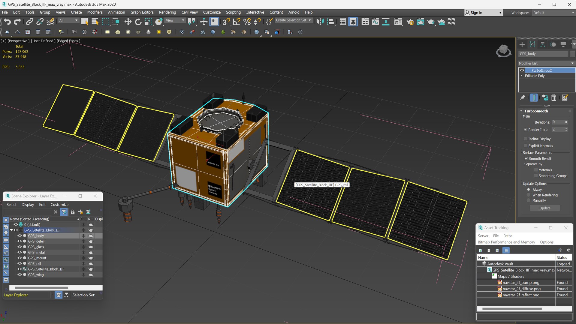 GPS Satellite Block IIF 3D Model - TurboSquid 2323072
