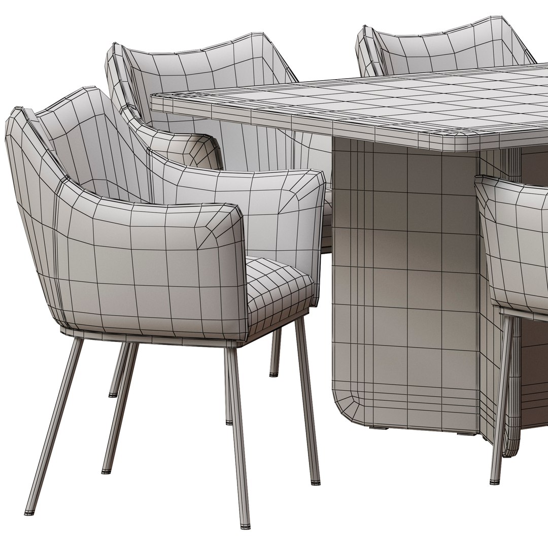 Coco Republic St James Dining Chair And Como Table 3D Model ...