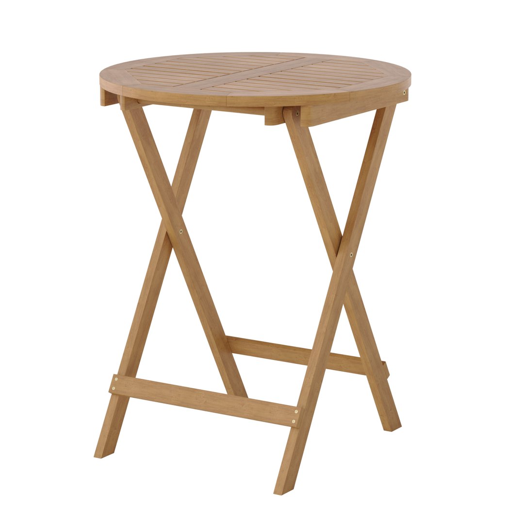 3D Folding Patio Bistro Set Indoor Outdoor Round Wood Table And 2 Chair THB-S4460-NAT-GG ...