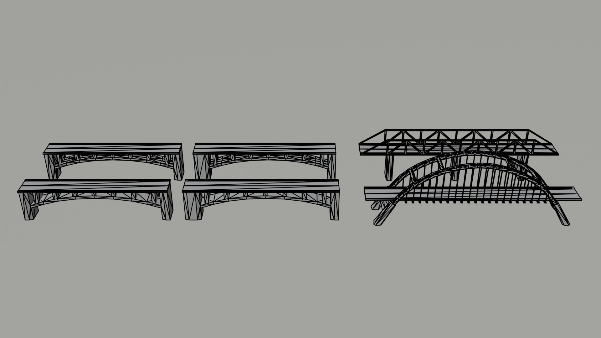 Low-poly Cartoon Modern Bridges Polygonal Style 3D Model - TurboSquid ...