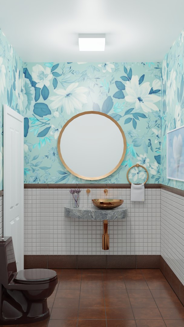 3D interior powder room - TurboSquid 1392103