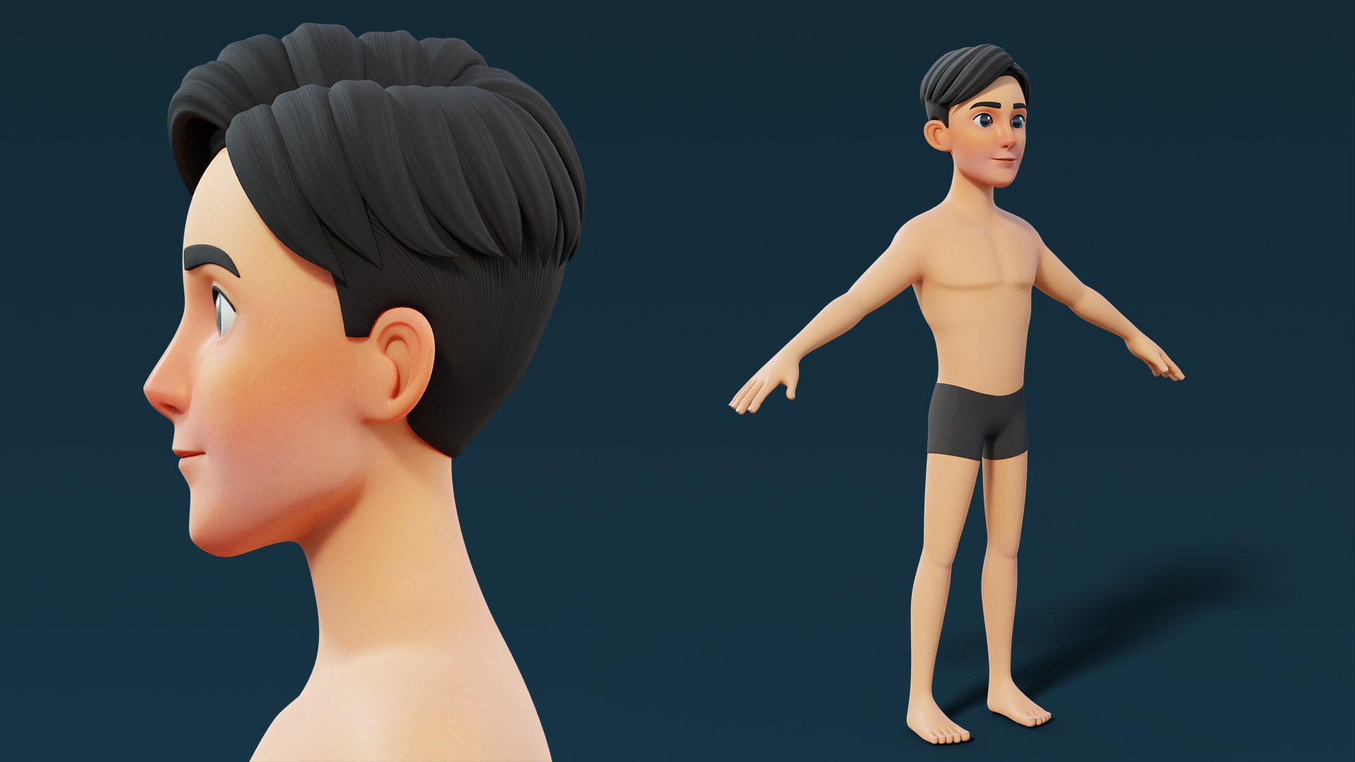 Cartoon Character Male Base Model Model - TurboSquid 2209742