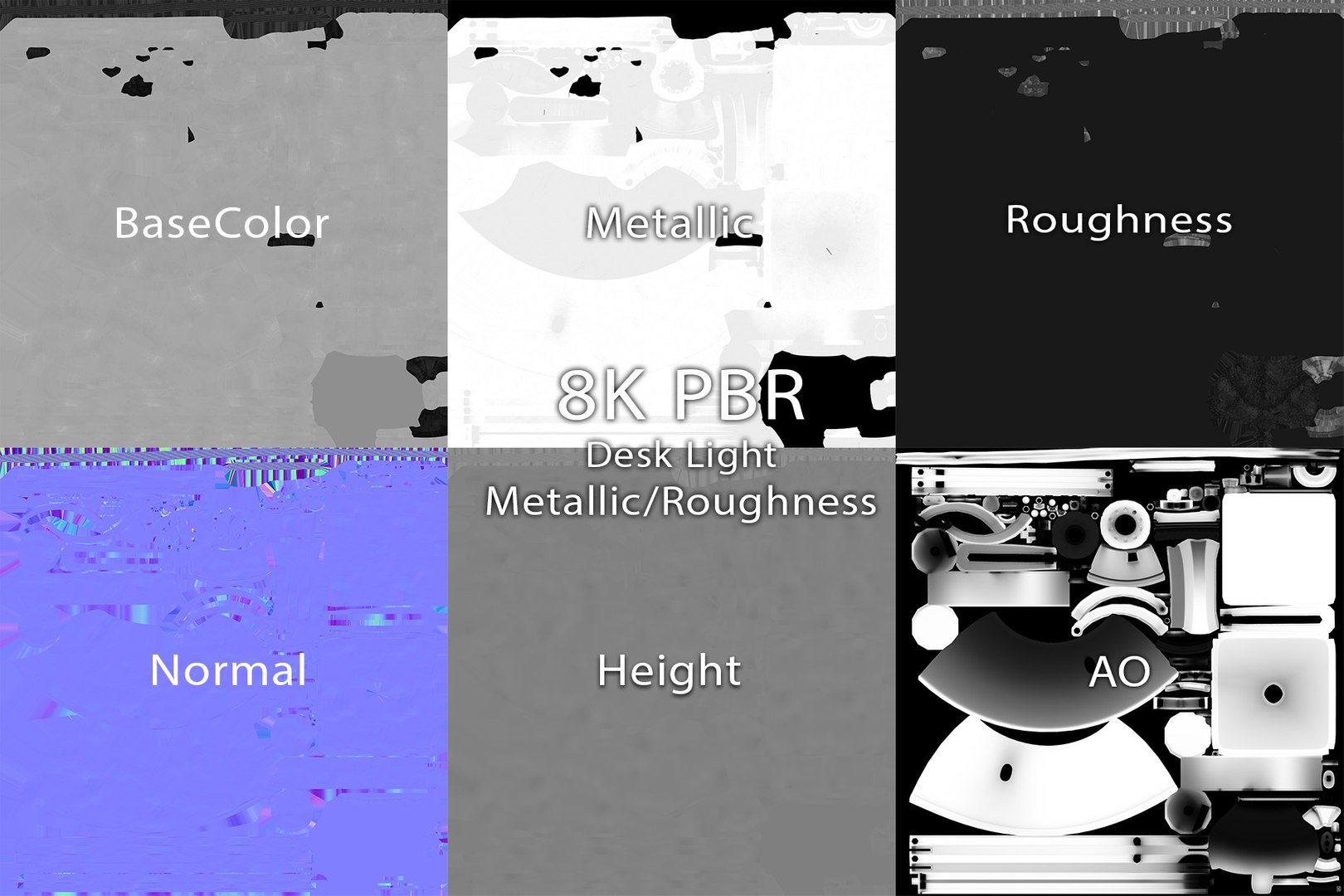 3D Desk Light 8K PBR Textures - TurboSquid 2039938