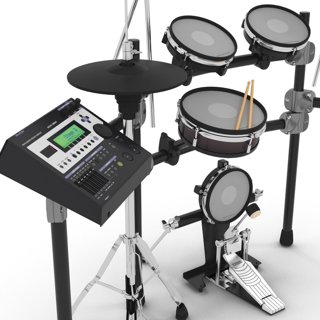 3d Model Electronic Drum Kit Set