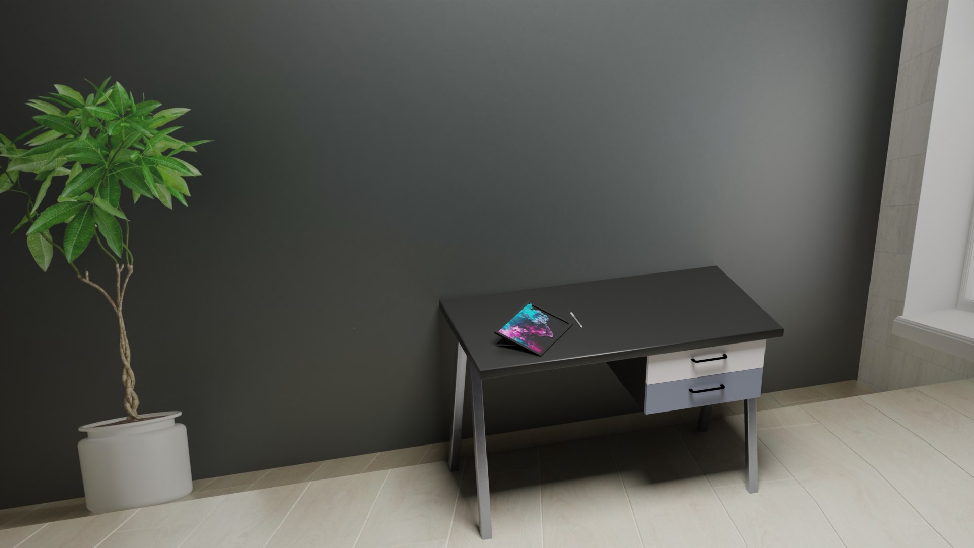 Twain Study Table 3D - TurboSquid 2054816