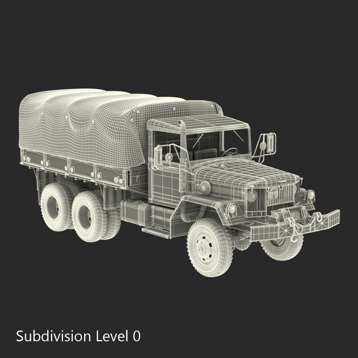 3d model military cargo truck m35a2