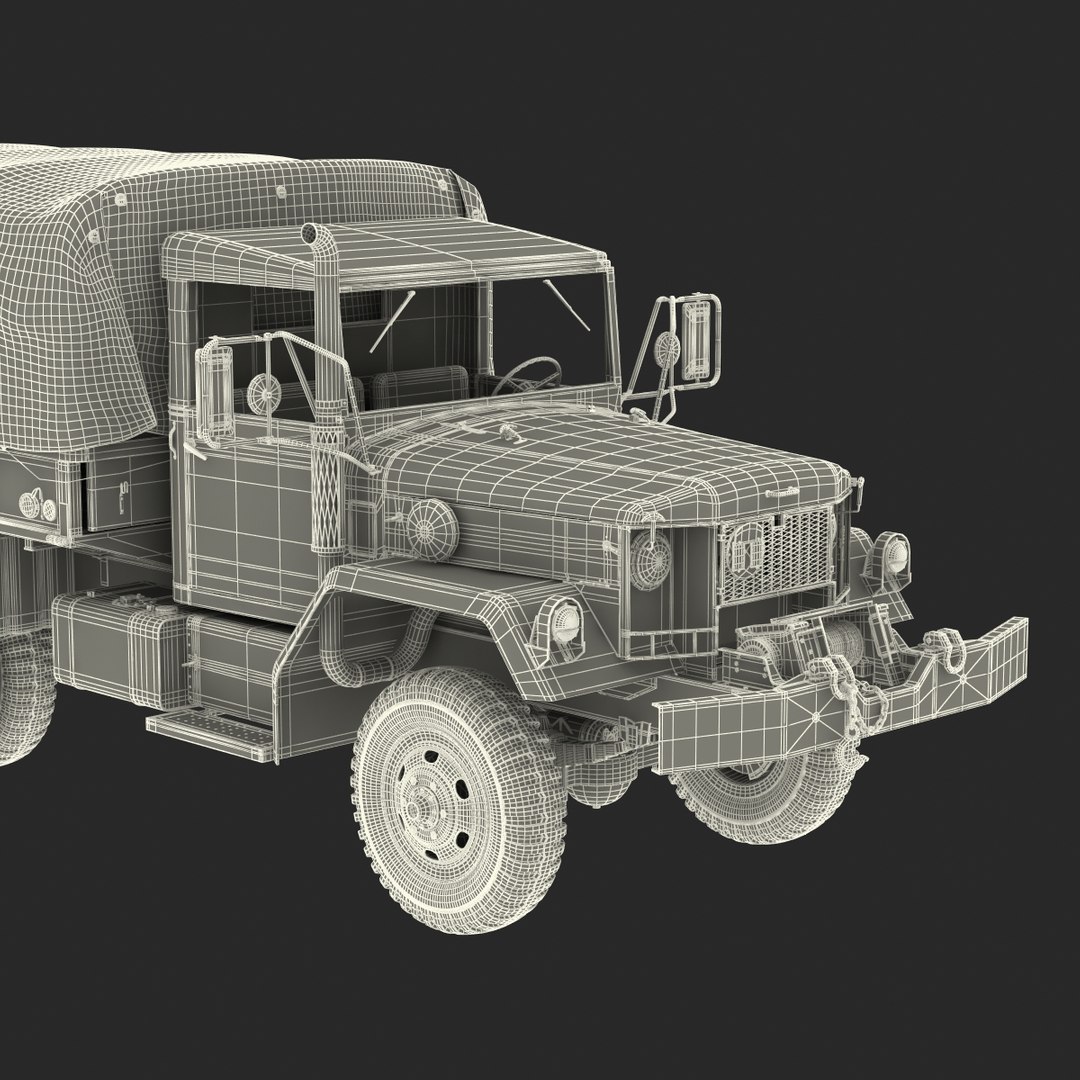 3d model military cargo truck m35a2