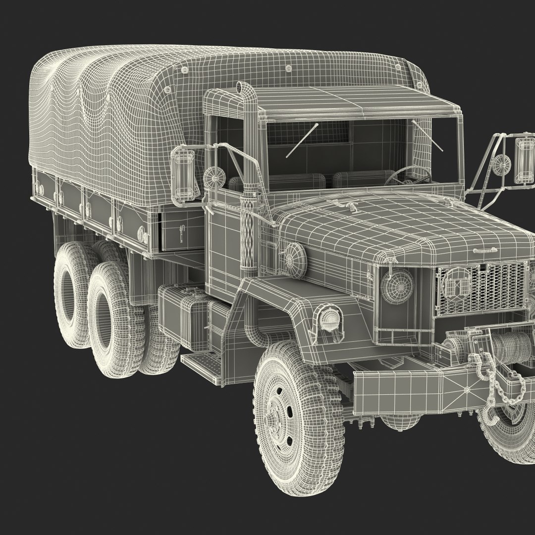 3d model military cargo truck m35a2